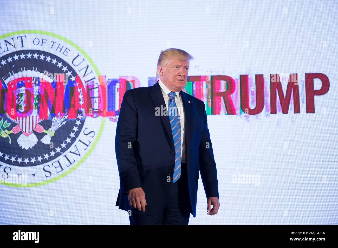 President Donald Trump arrives to speak at Turning Point USA's Teen ...