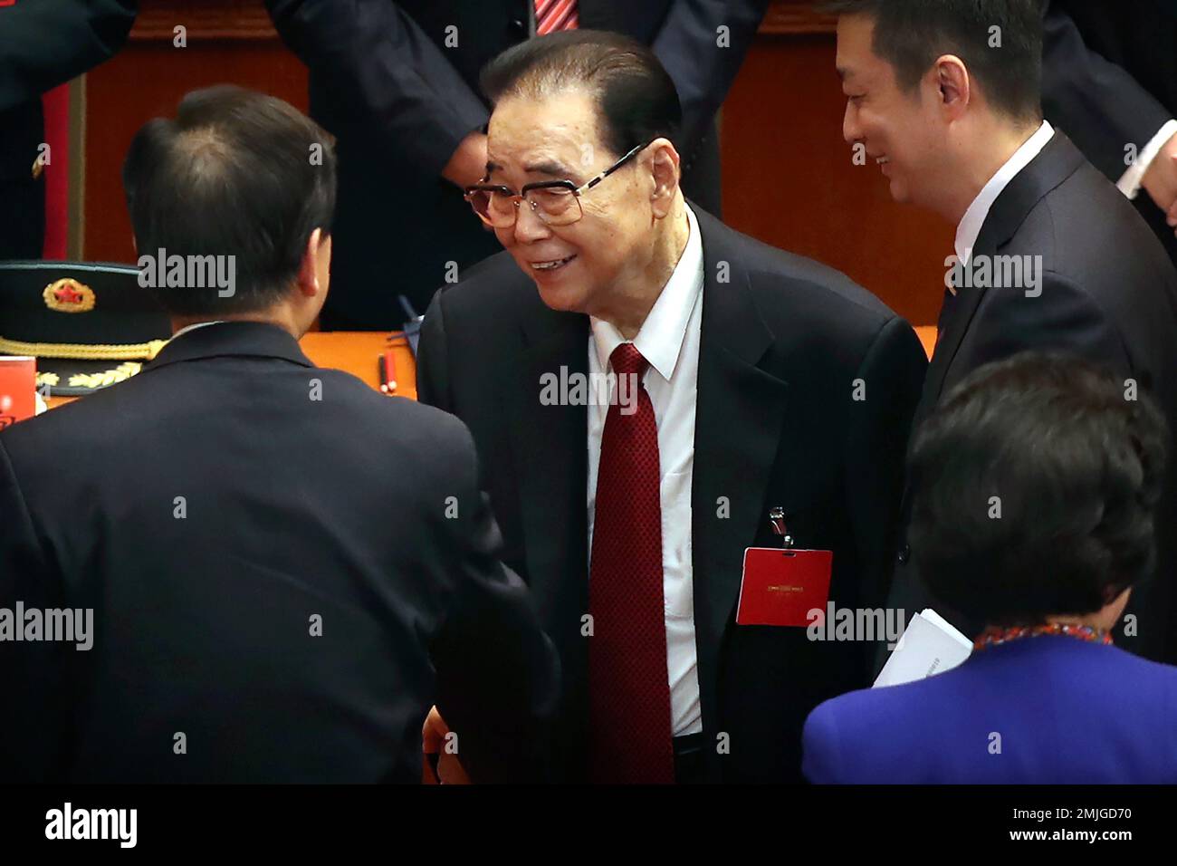 FILE - In this Oct. 18, 2017 file photo, former Chinese Premier Li Peng ...