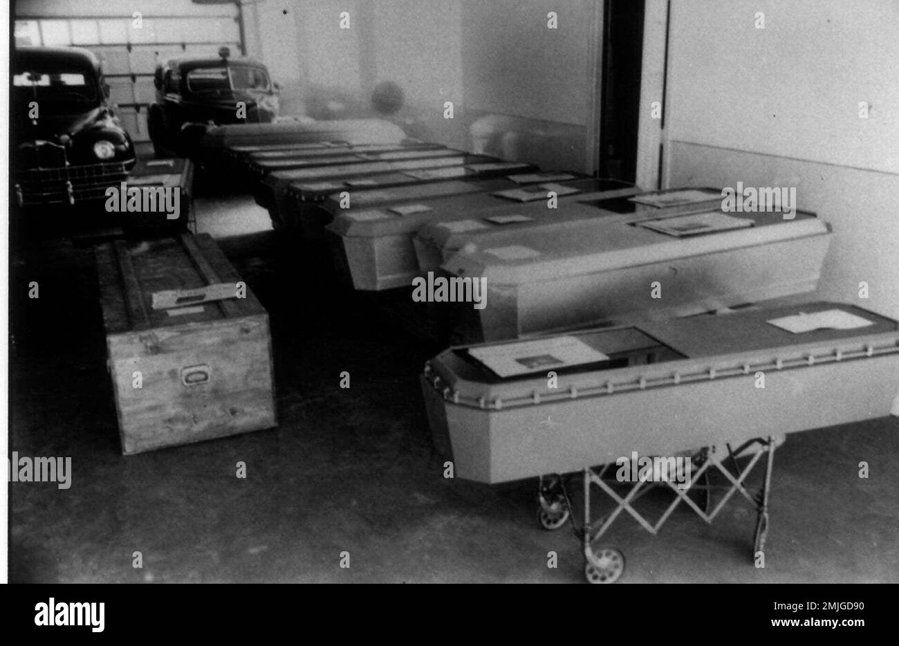 Caskets containing the bodies of Mann Gulch fire victims await shipment ...