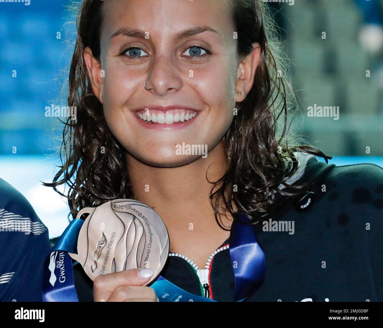 Bronze medalist Italy's Martina Carraro poses with her medal following ...