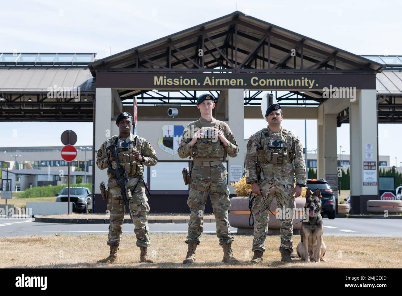 From left to right, Airman 1st Class Arvel Parker, 52nd Security Forces ...