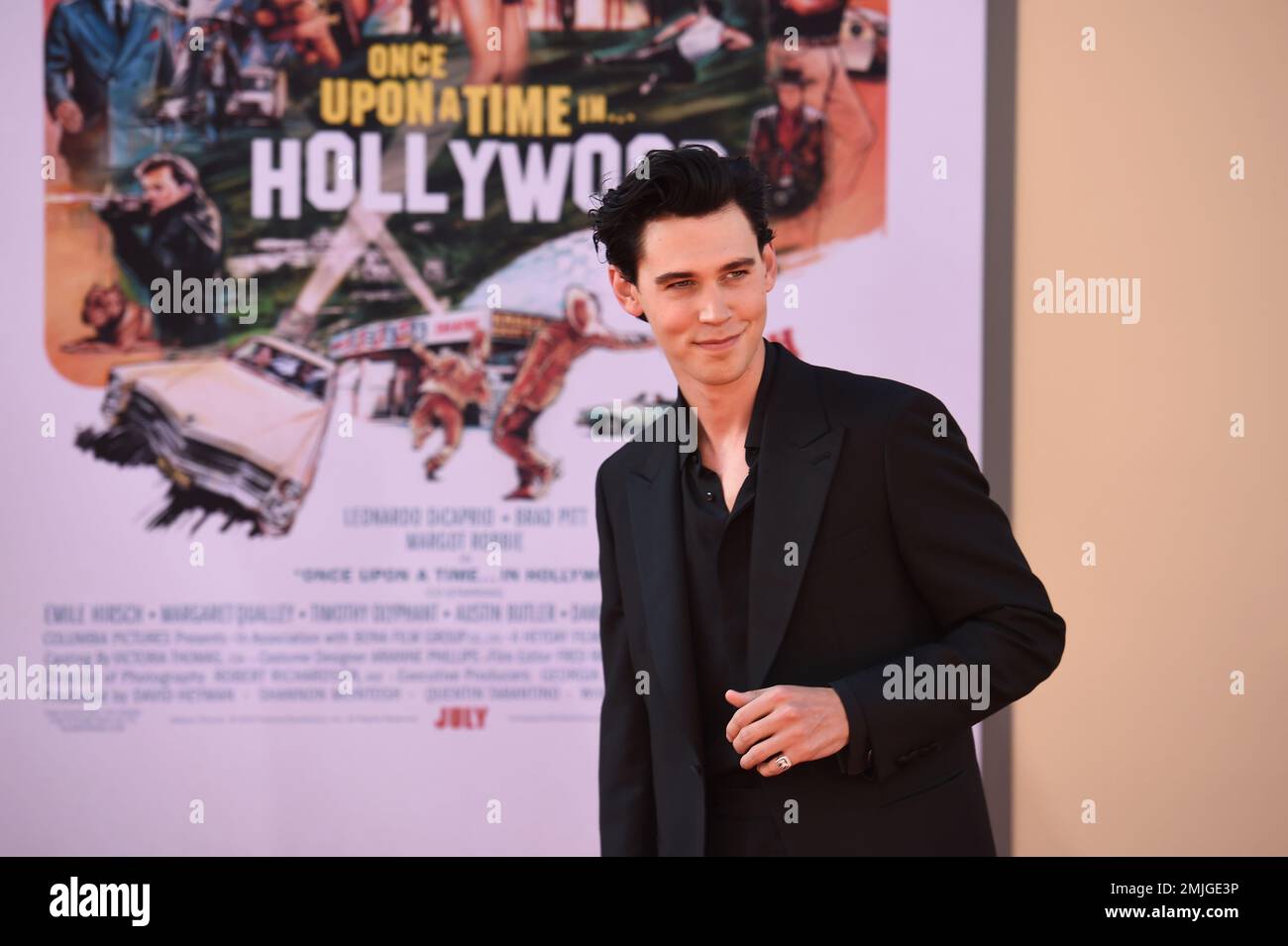 Austin Butler arrives at the Los Angeles premiere of "Once Upon a Time ...