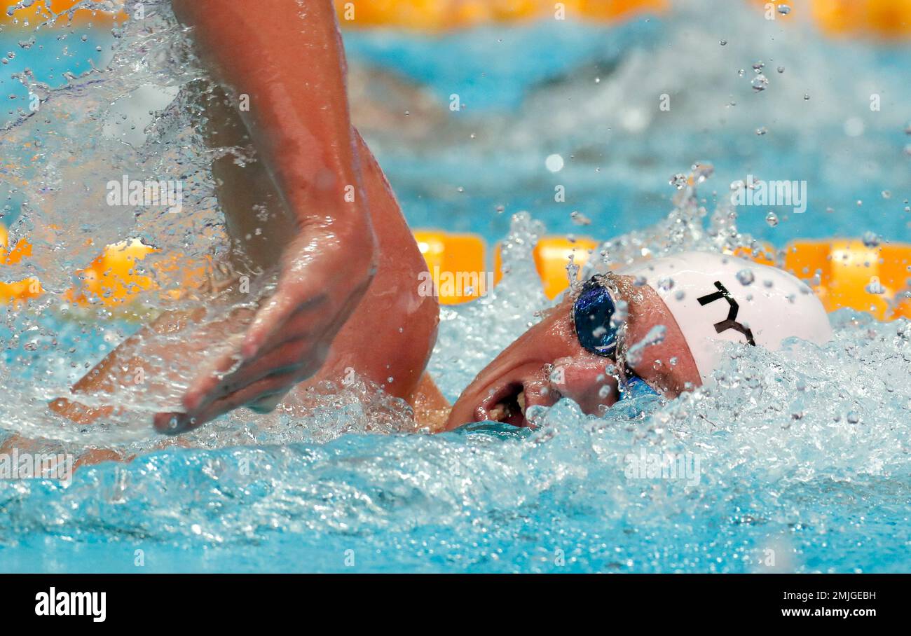 France's David Aubry swims in his heat of the men's 800m freestyle at ...