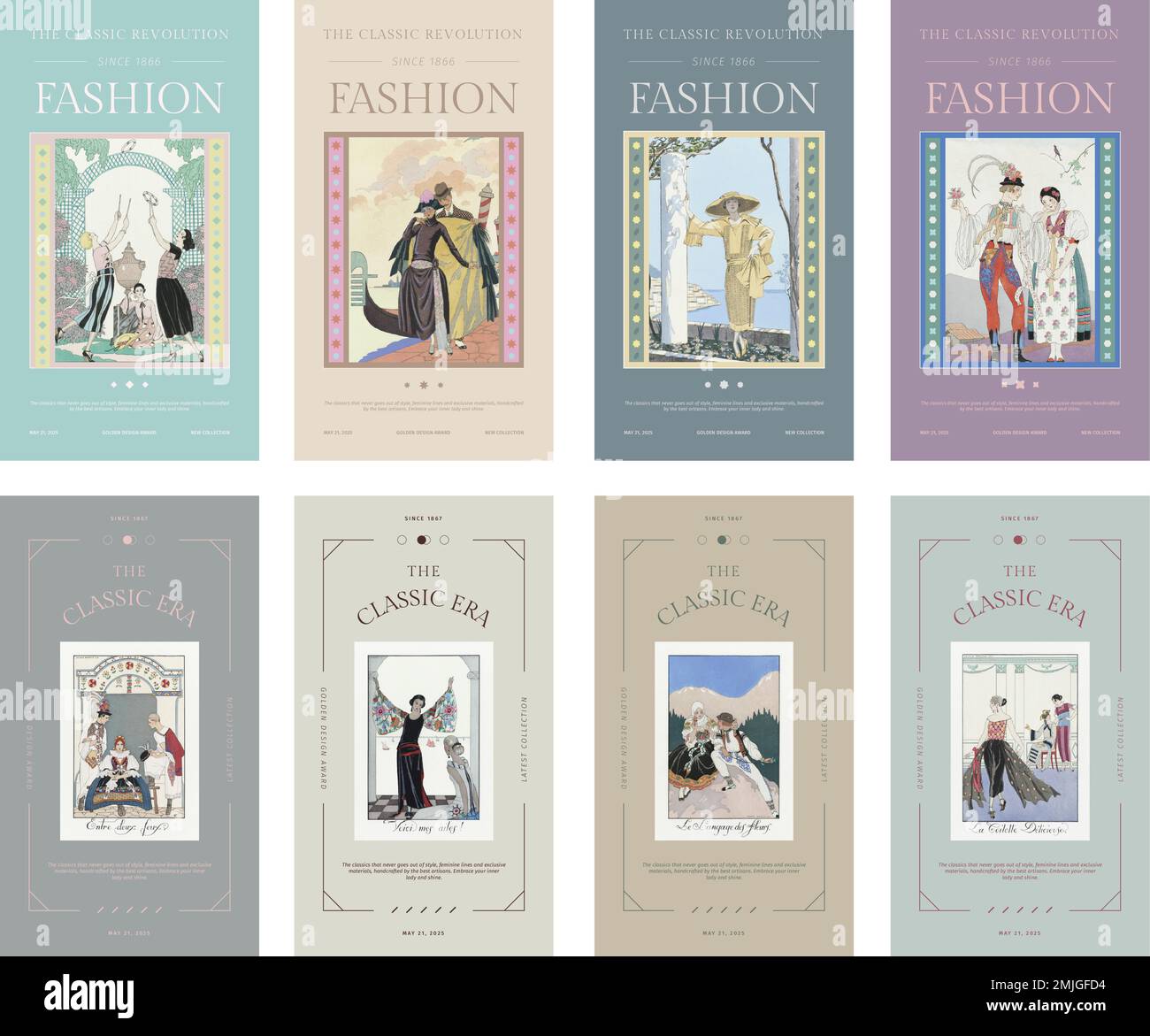 Vintage fashion templates vector for social media stories, remix from ...