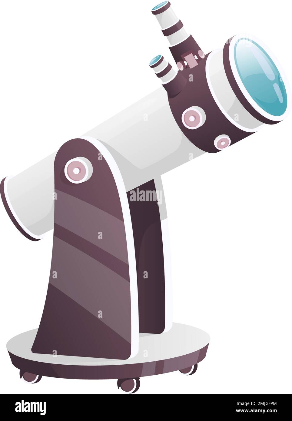 Cartoon telescope. Space science. Astronomy study tool isolated on ...