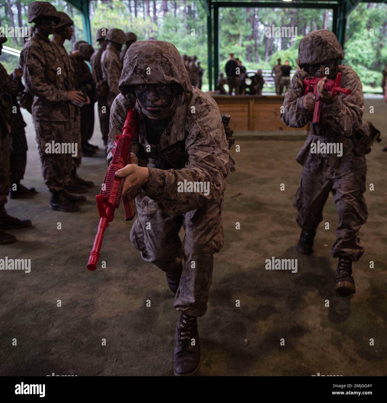 Recruits with Alpha Company, 1st Recruit Training Battalion, are taught ...