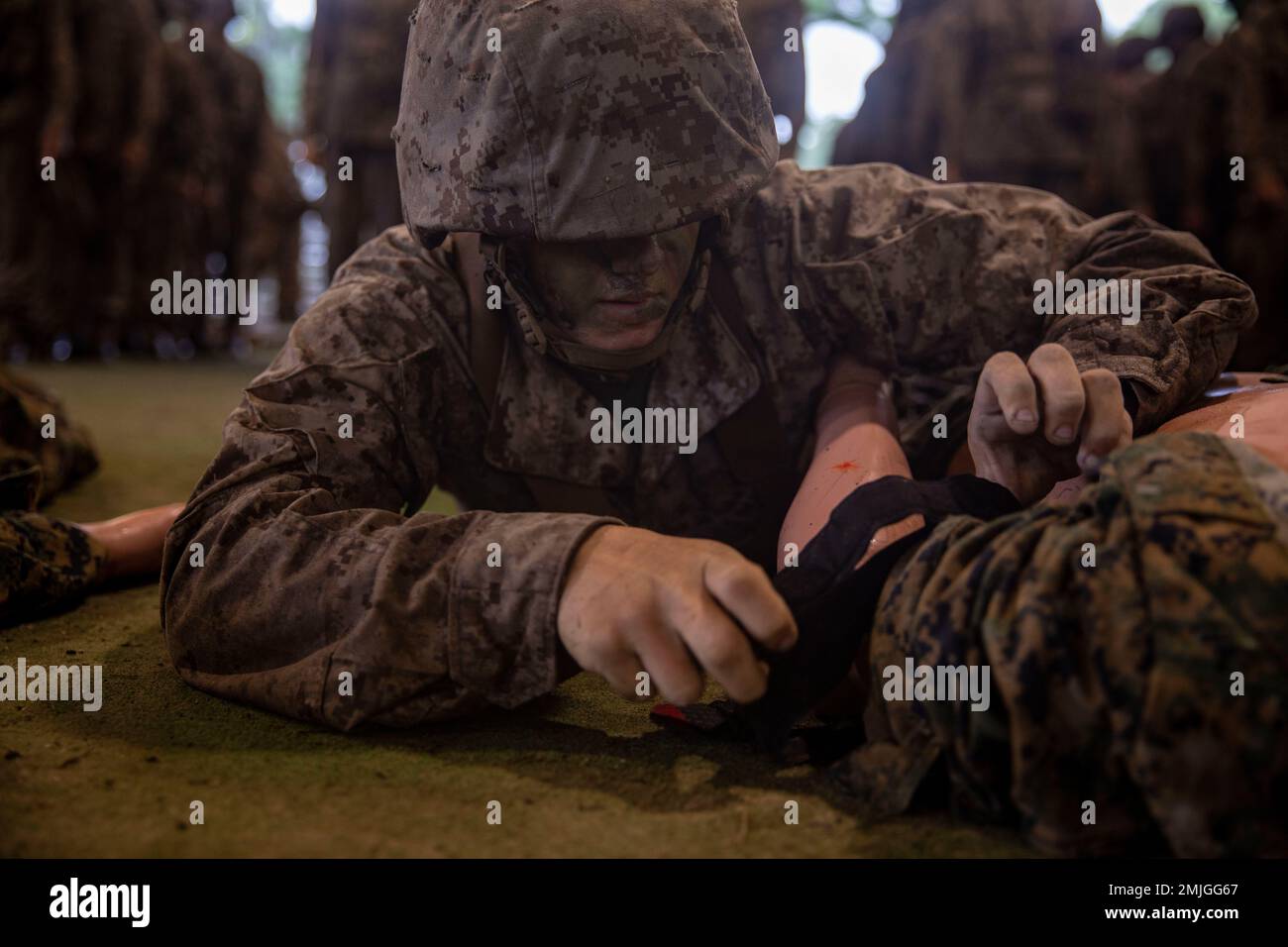 Recruits with Alpha Company, 1st Recruit Training Battalion, are taught ...