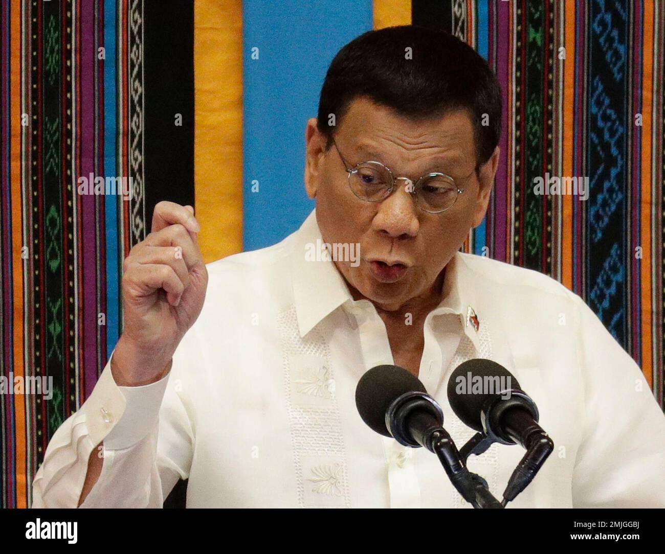 Philippine President Rodrigo Duterte talks during his 4th State of the ...