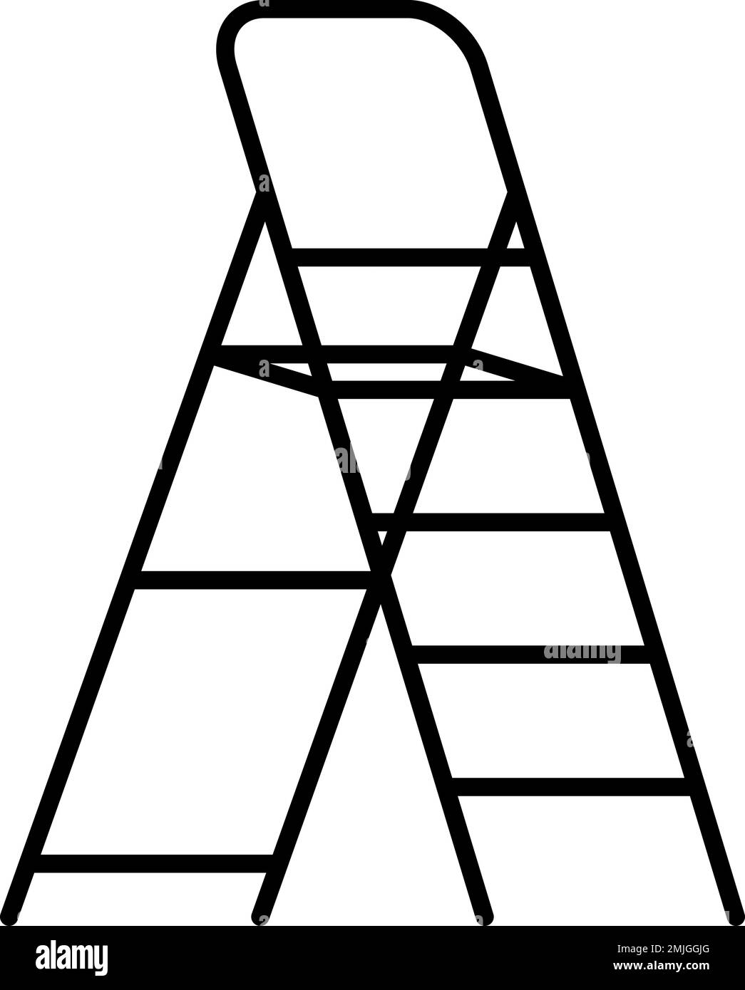 Ladder, painter, step vector icon on transparent background. Outline ...