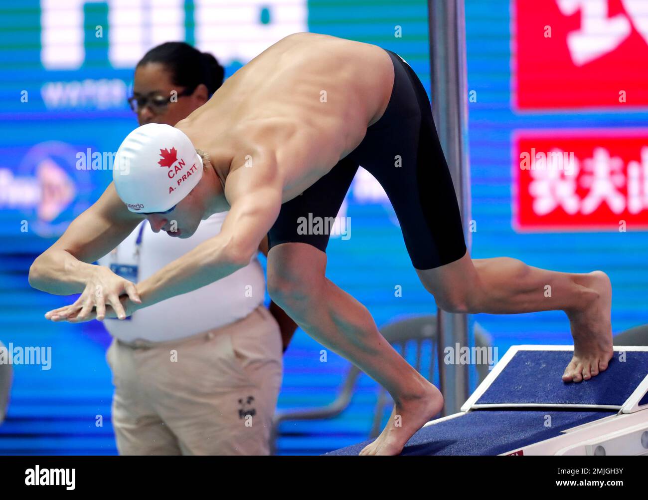 Canada's Alexander Pratt starts in his heat of the men's 200m freestyle ...