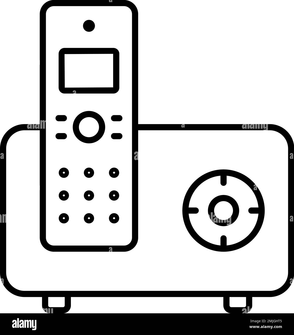 Cordless, phone, telephone vector icon on transparent background ...