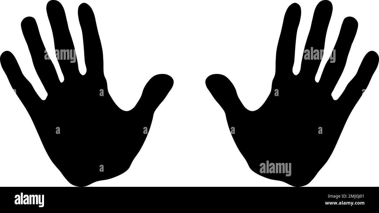 Realistic Pair of Hand Silhouette Icons. Vector Image Stock Vector ...