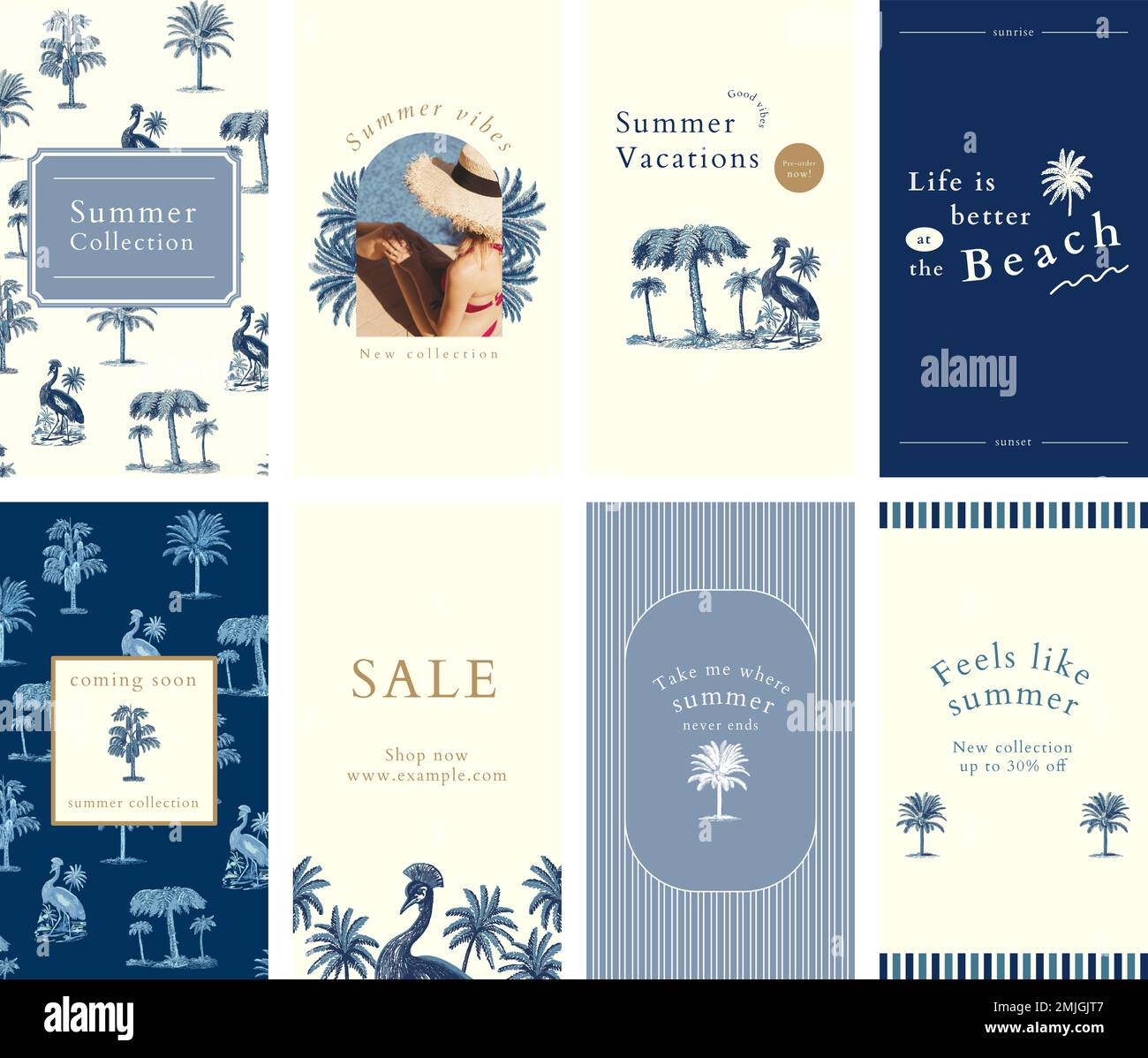 Editable tropical template vector set compatible with AI Stock Vector ...