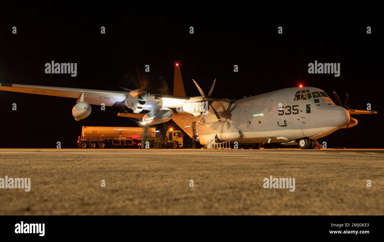 U.S. Marines assigned to Marine Aerial Refueler Transport Squadron 152 ...