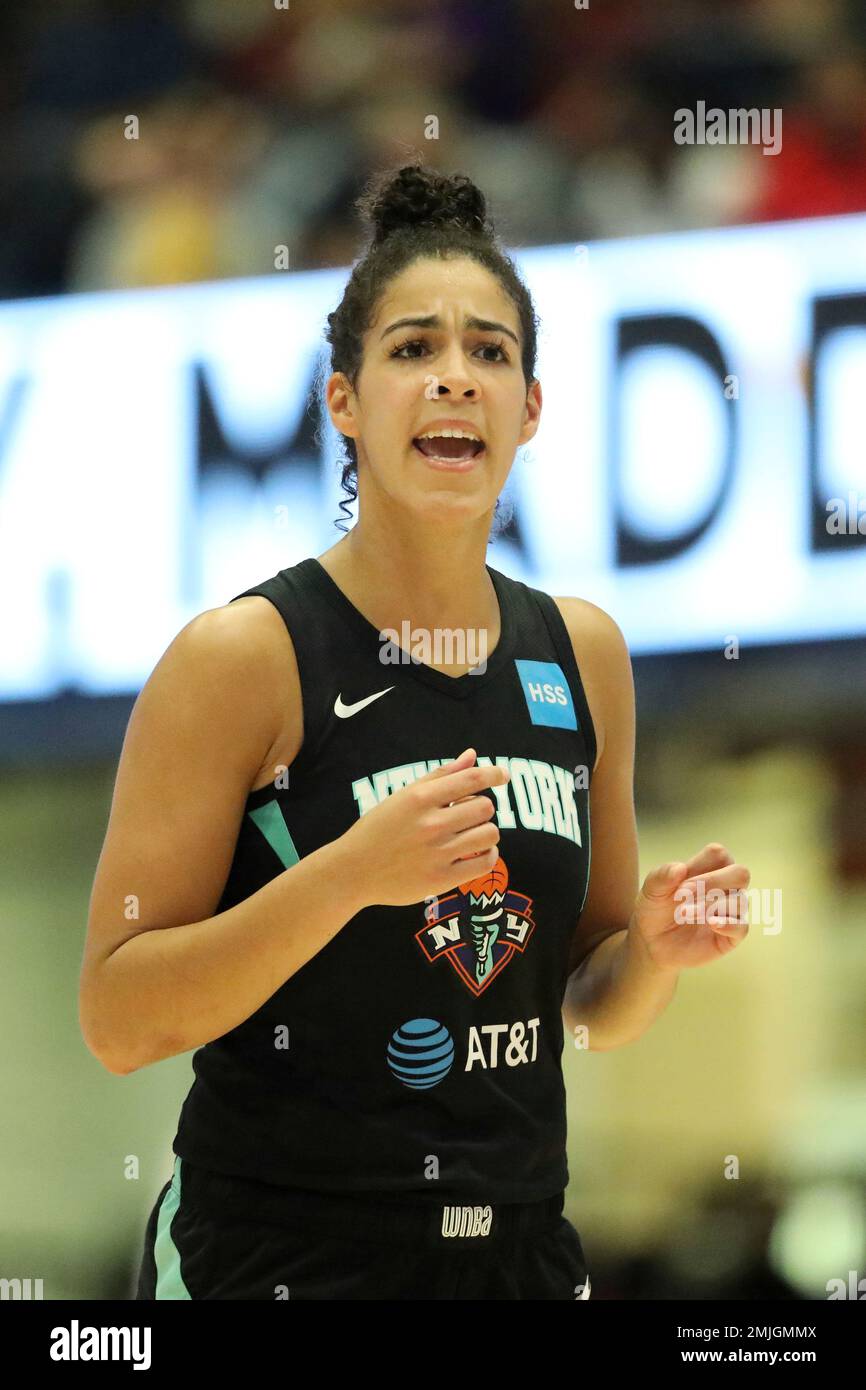 New York Liberty's Kia Nurse #5 in action against the Los Angeles ...