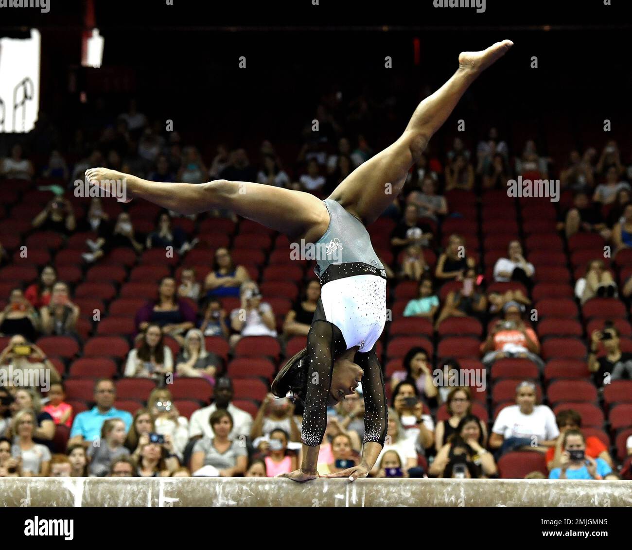 Simone Biles performs her balance beam routine during the GK US Classic ...