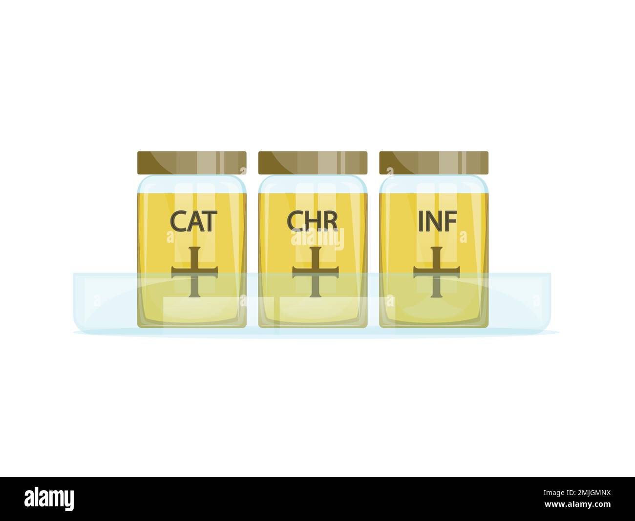 Chrism oil set for the sacrament of Baptism. Vector illustration Stock ...