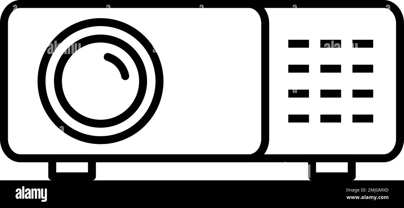 Beamer, presentation, projector vector icon on transparent background ...