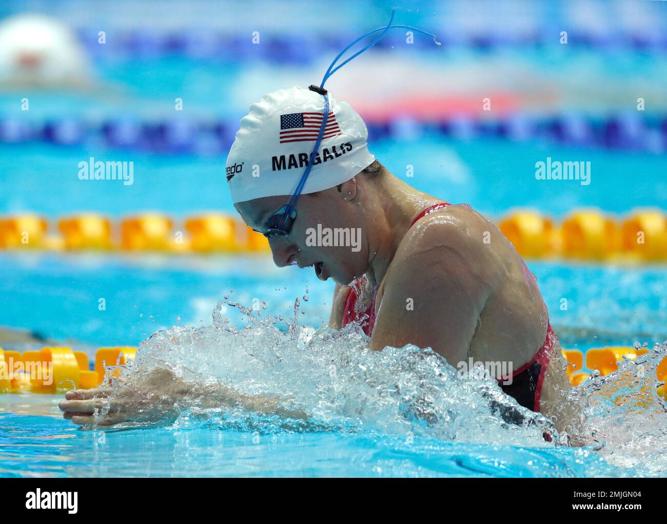 United States' swimmer Melanie Margalis swims in her heat of the women ...