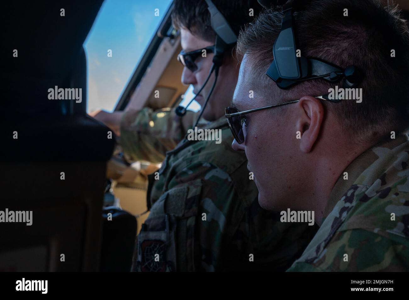 U.S. Air Force Captain Zachary Orsello (back), 349th Air Refueling ...