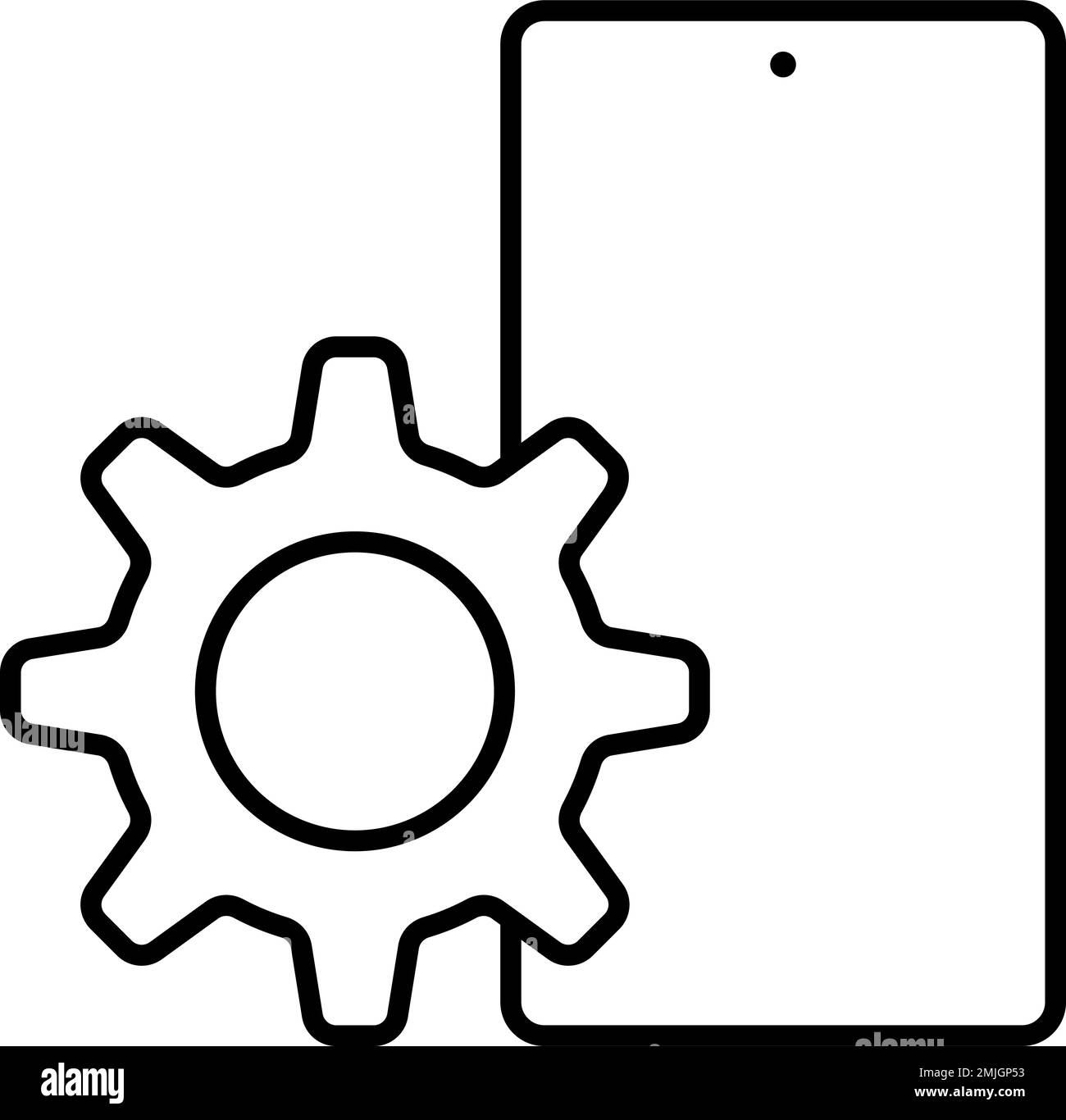 Mobile, phone, service vector icon on transparent background. Outline ...