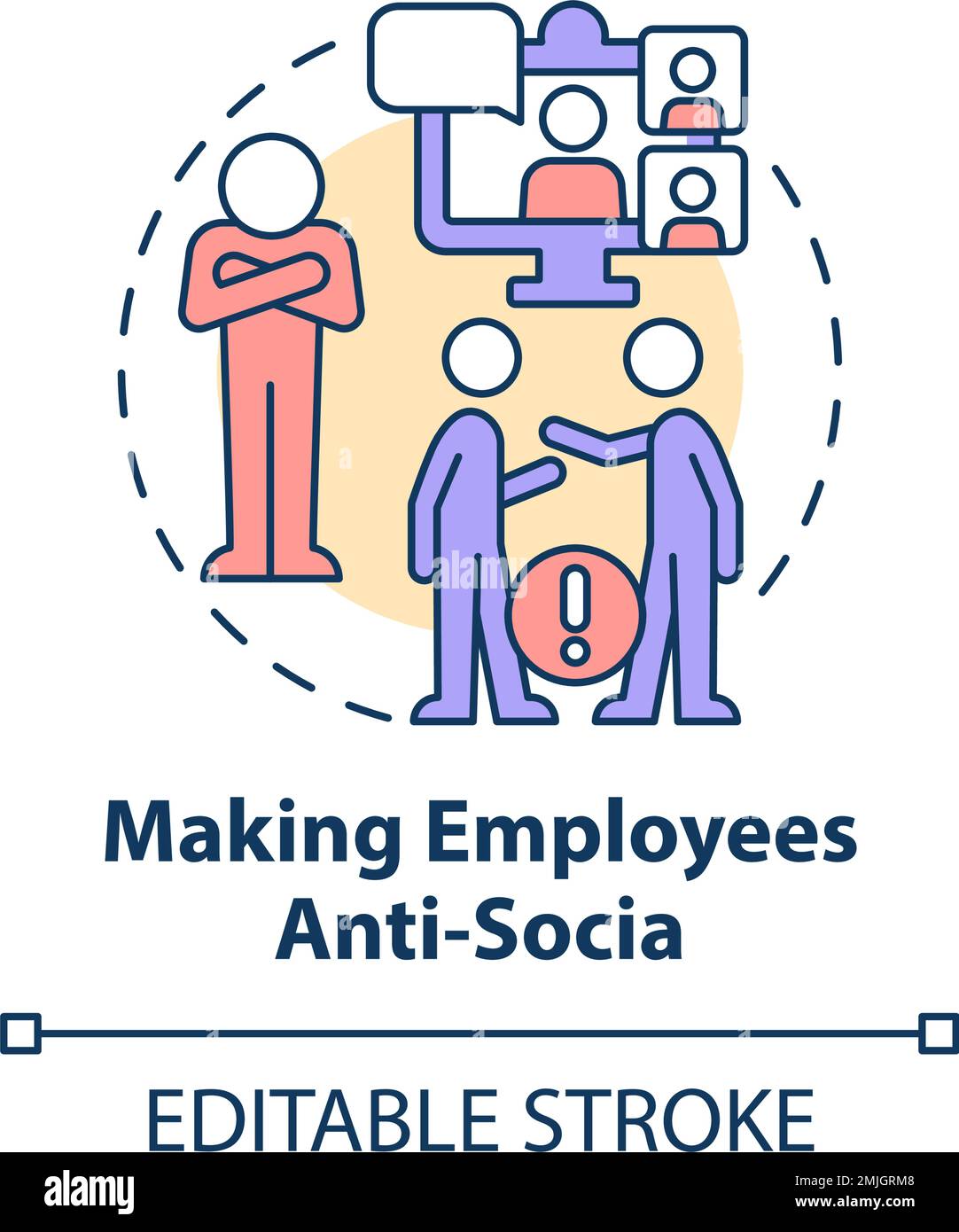 Making employees anti social concept icon Stock Vector Image & Art - Alamy