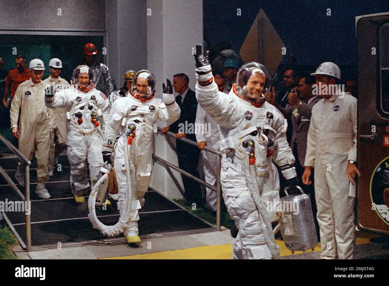 FILE - In this July 16, 1969 file photo, from right, Neil Armstrong ...