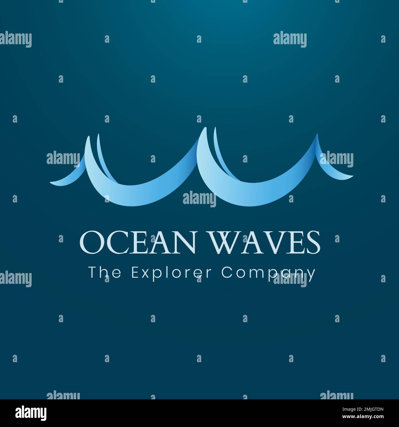Ocean wave logo template, travel business, animated water graphic ...