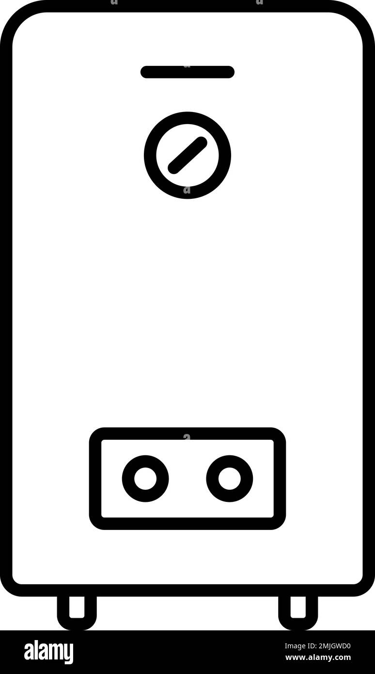 Heater, storage, water vector icon on transparent background. Outline ...