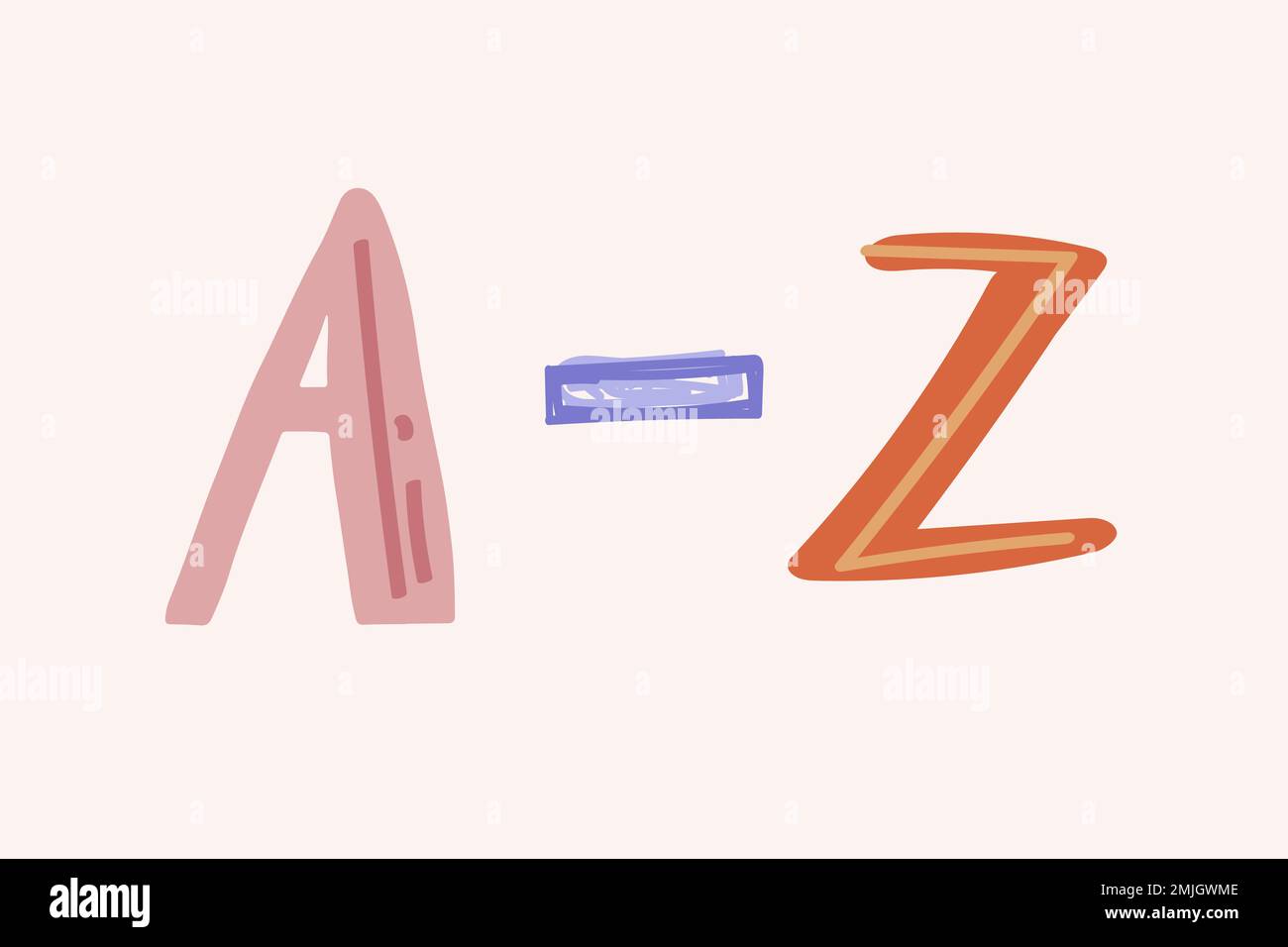 A-Z alphabet typography doodle font hand drawn vector Stock Vector ...