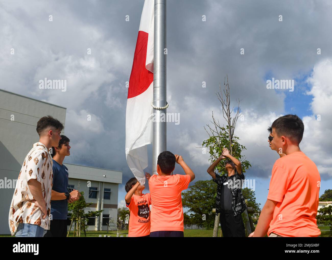 Students from Kadena Elementary School’s Safety Patrol learn how to ...