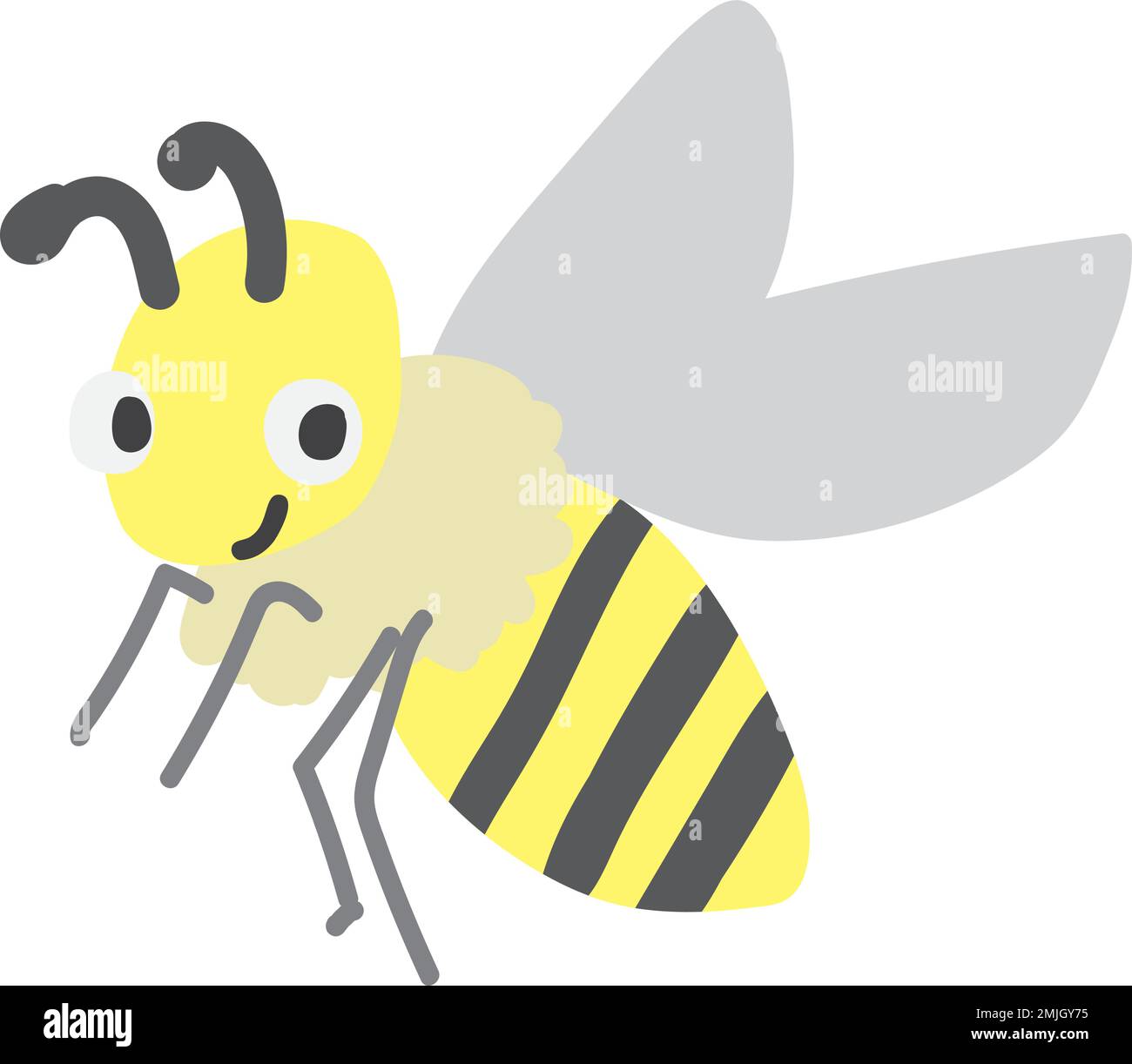 Cute bee. Simple and flat design. Cute creatures that children love ...