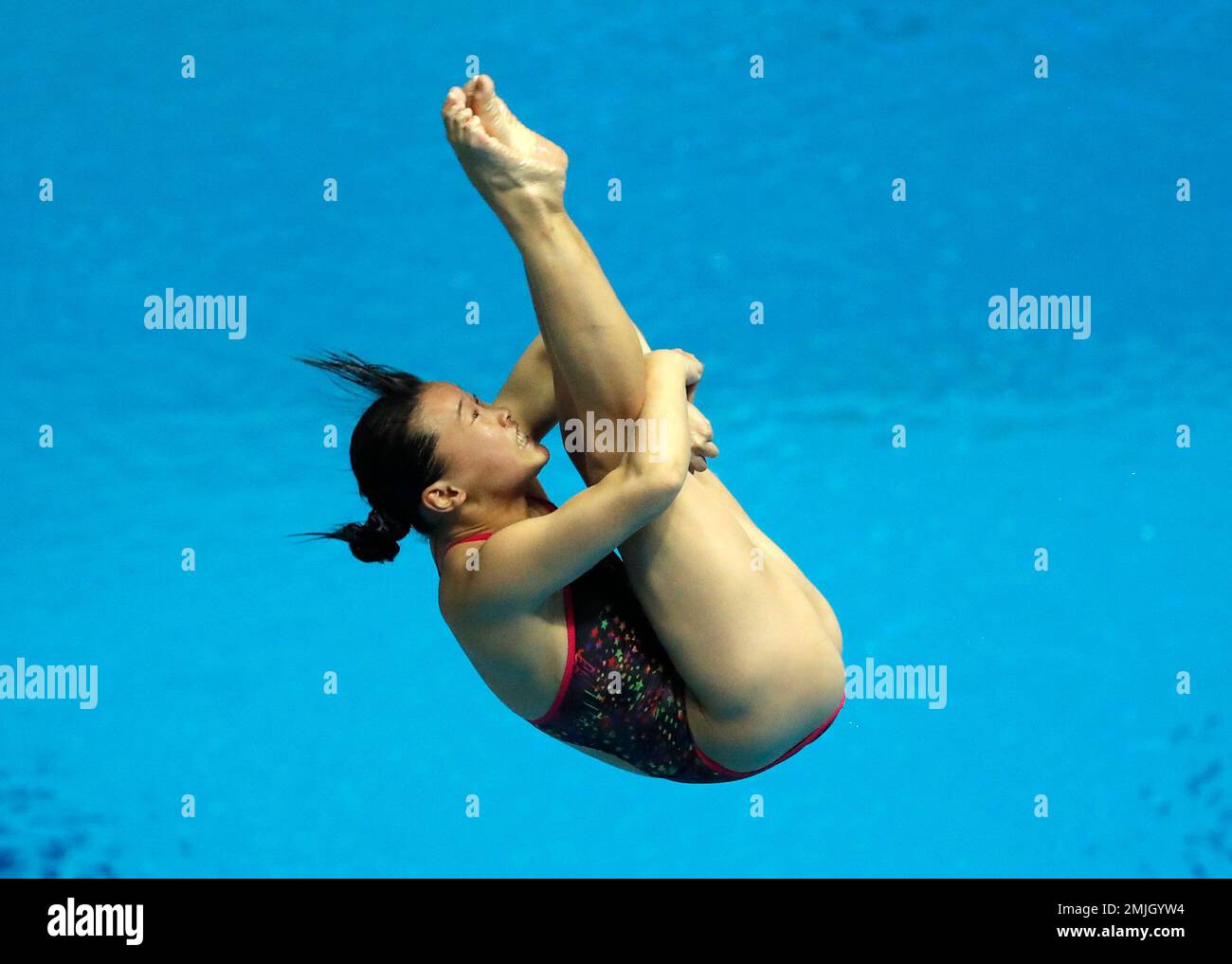 Japan's Sayaka Mikami competes in the women's 3m springboard divin ...