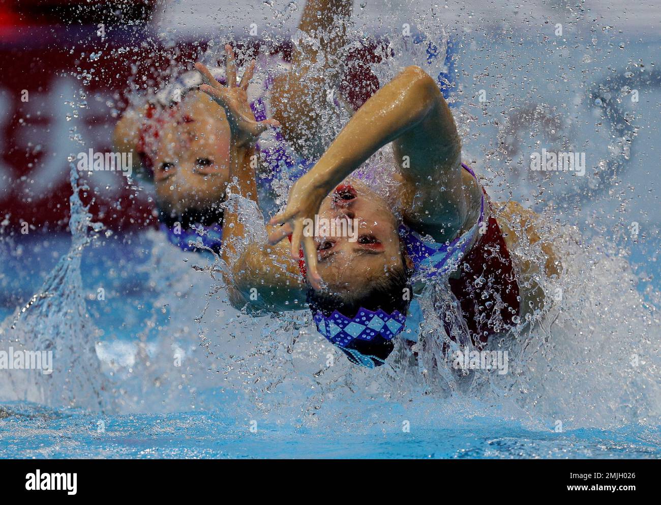 Japan perform their routine during the artistic swimming team free ...