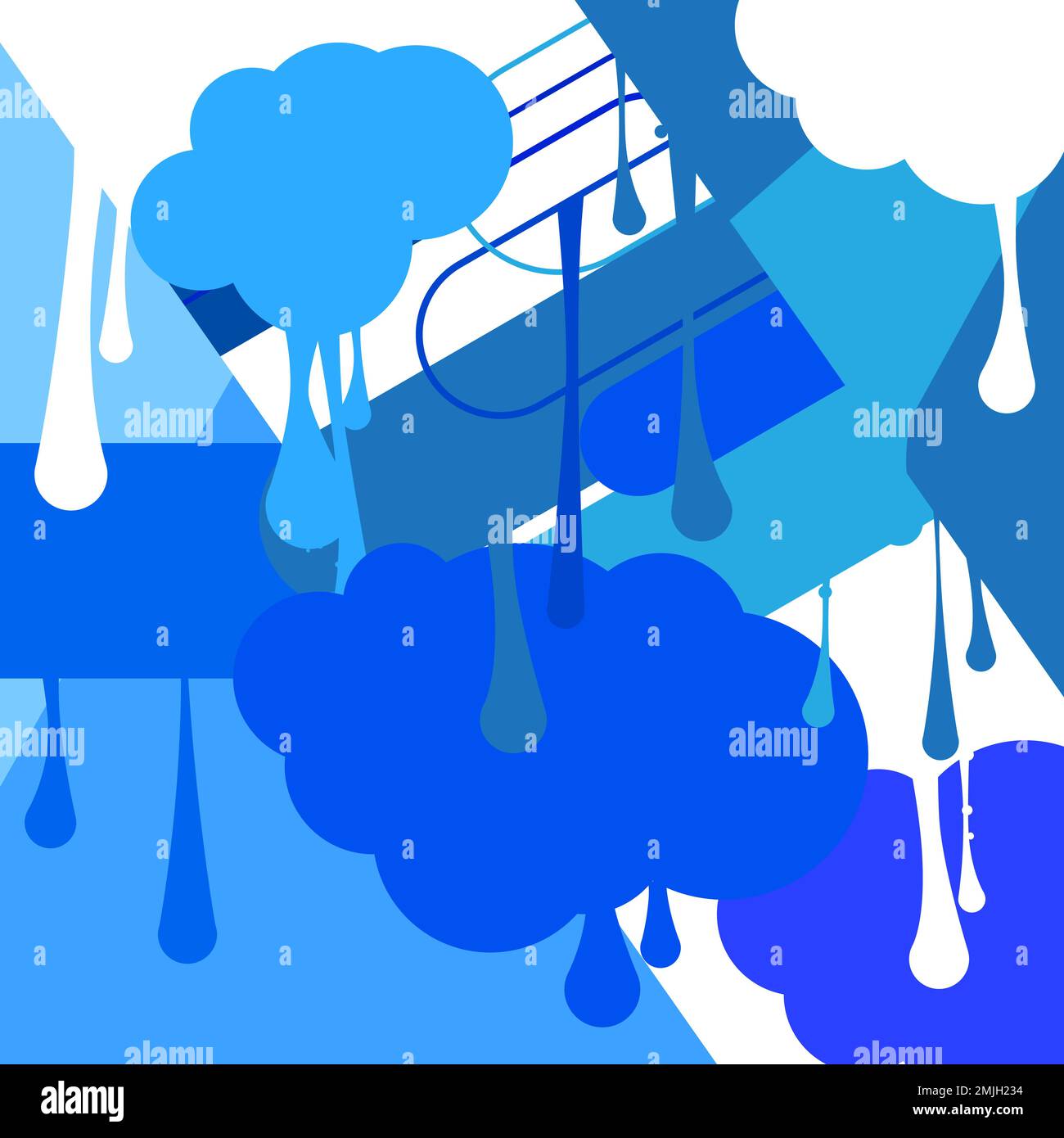 Blue and White Cloud Background Graffiti. Abstract modern street art ...