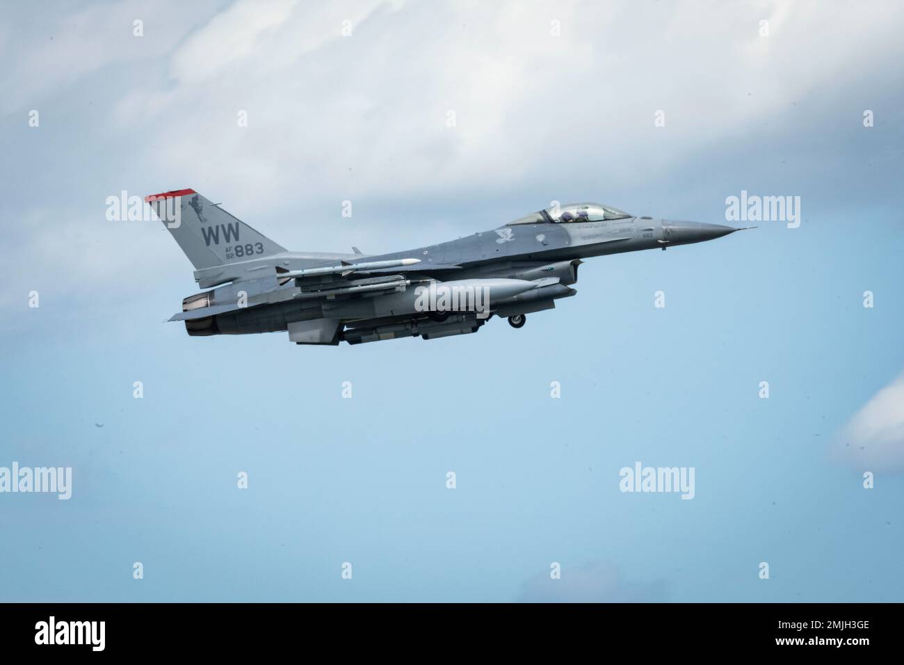 A U.S. Air Force F-16 Fighting Falcon assigned to the 14th Fighter ...