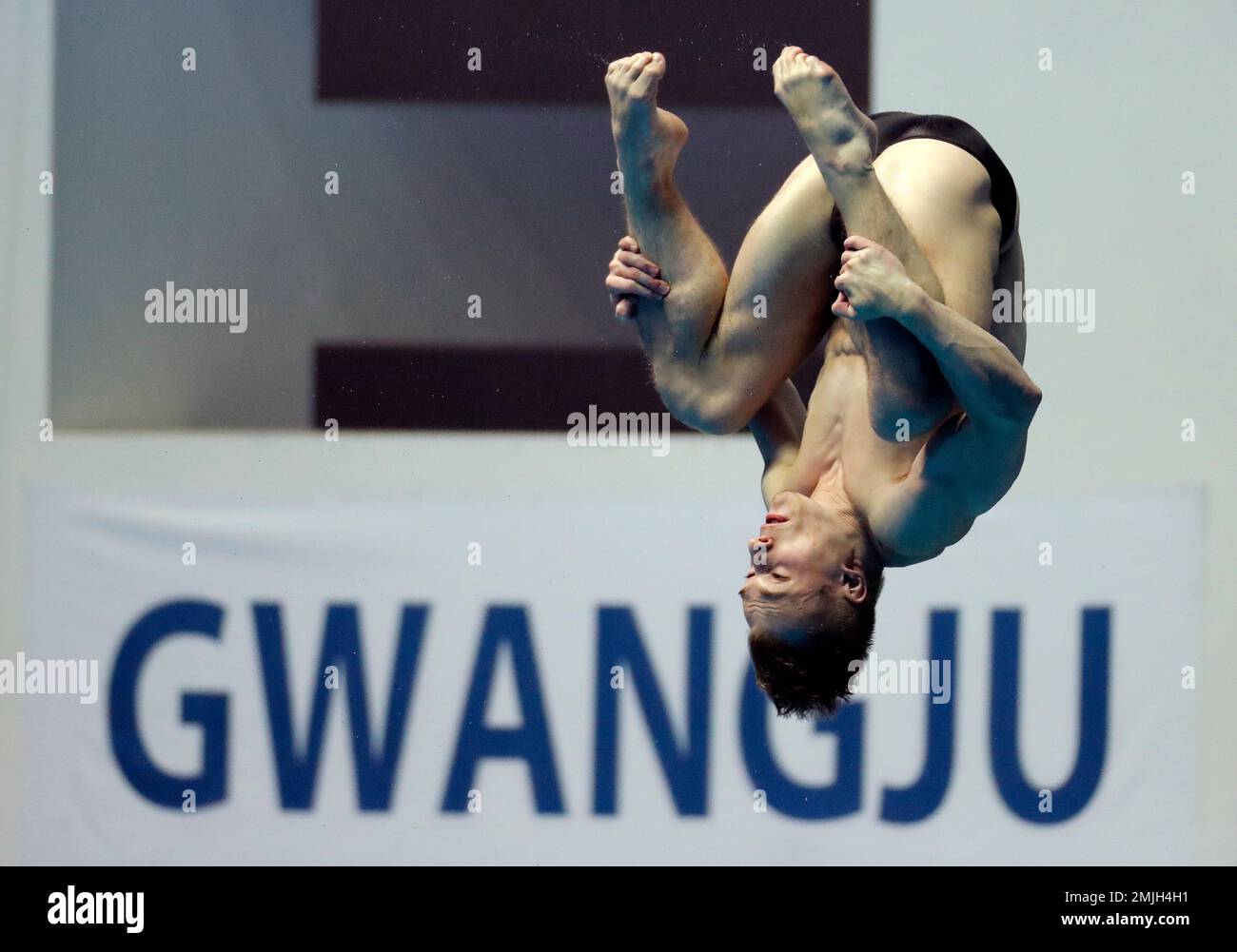 Britain's Jack Laugher performs his routine in the men's 3m springboard ...
