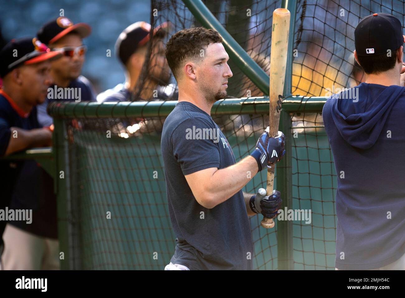 Houston Astros' Alex Bregman before a baseball game against the Los Angeles Angels in Anaheim ...