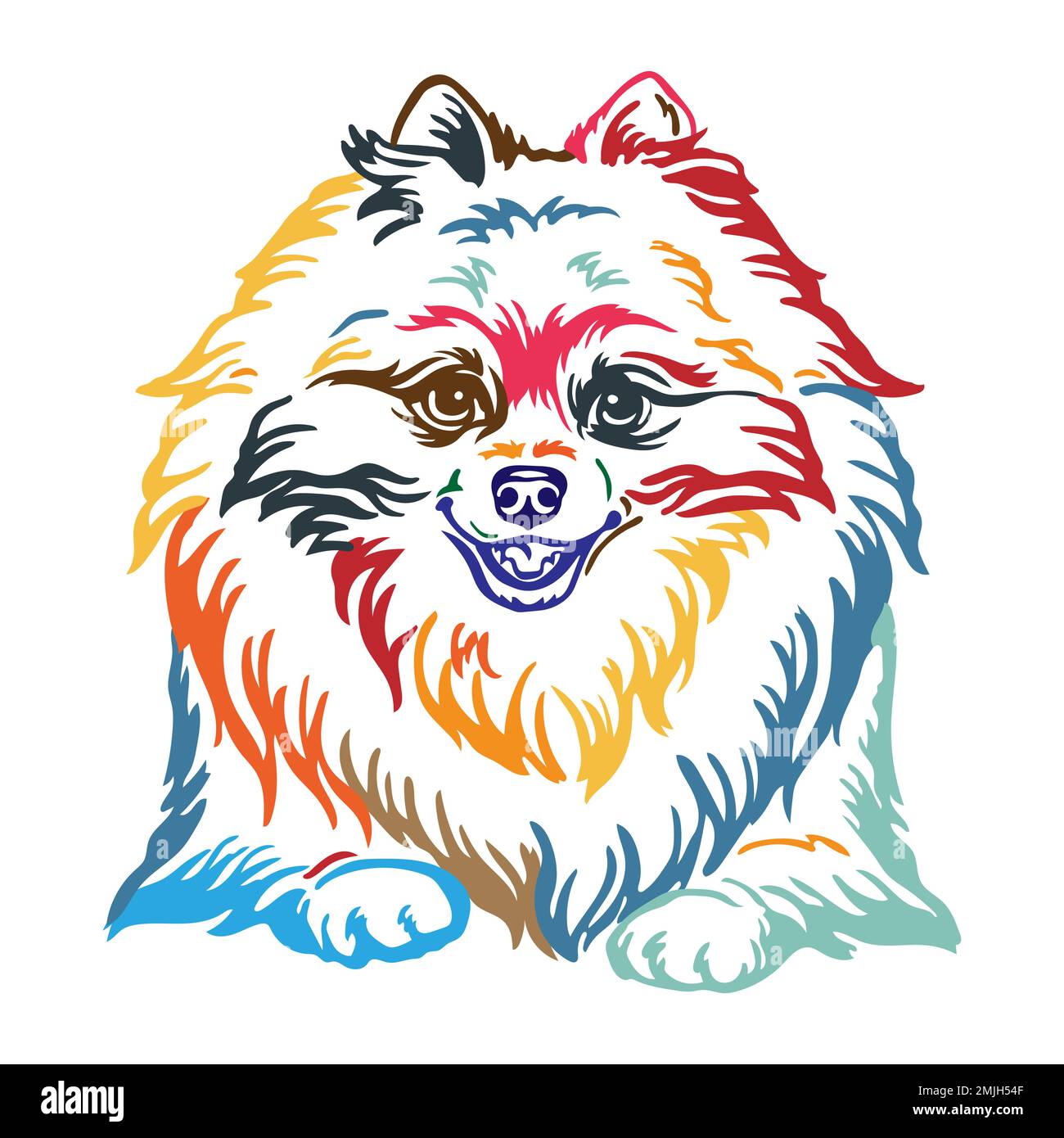 Pomeranian silhouette Cut Out Stock Images & Pictures - Alamy