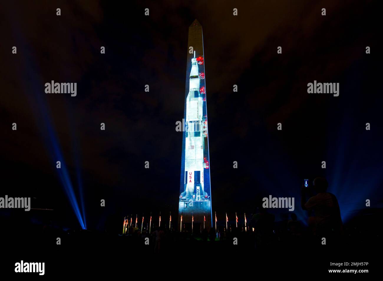 An image of a 363-foot Saturn V rocket used in the Apollo 11 mission is ...