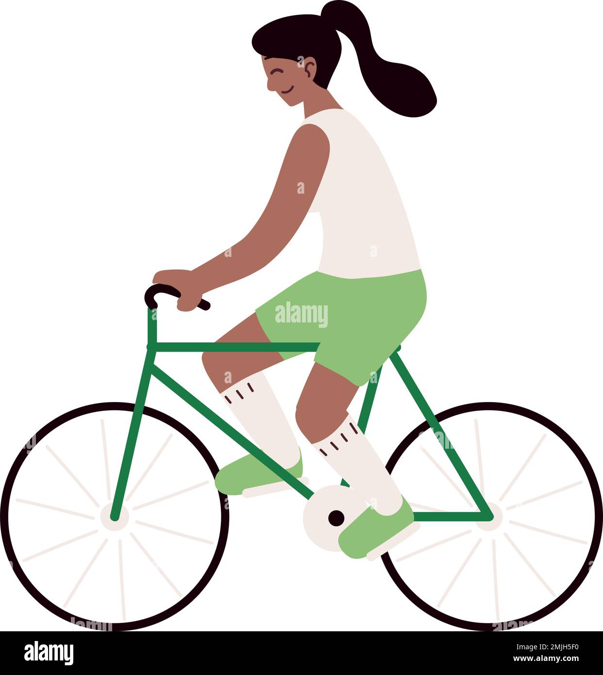 woman riding a bike Stock Vector Image & Art - Alamy