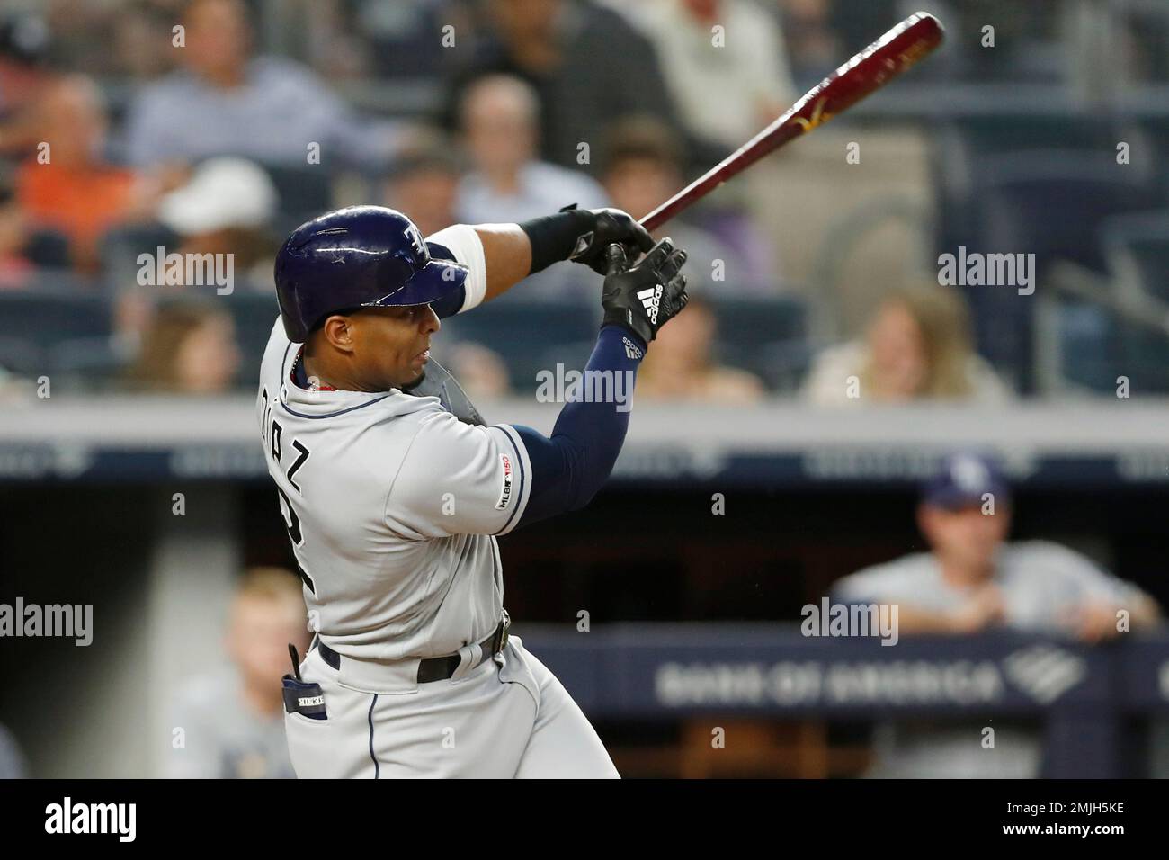 Tampa Bay Rays' Yandy Diaz hits a run-scoring double in a baseball game ...