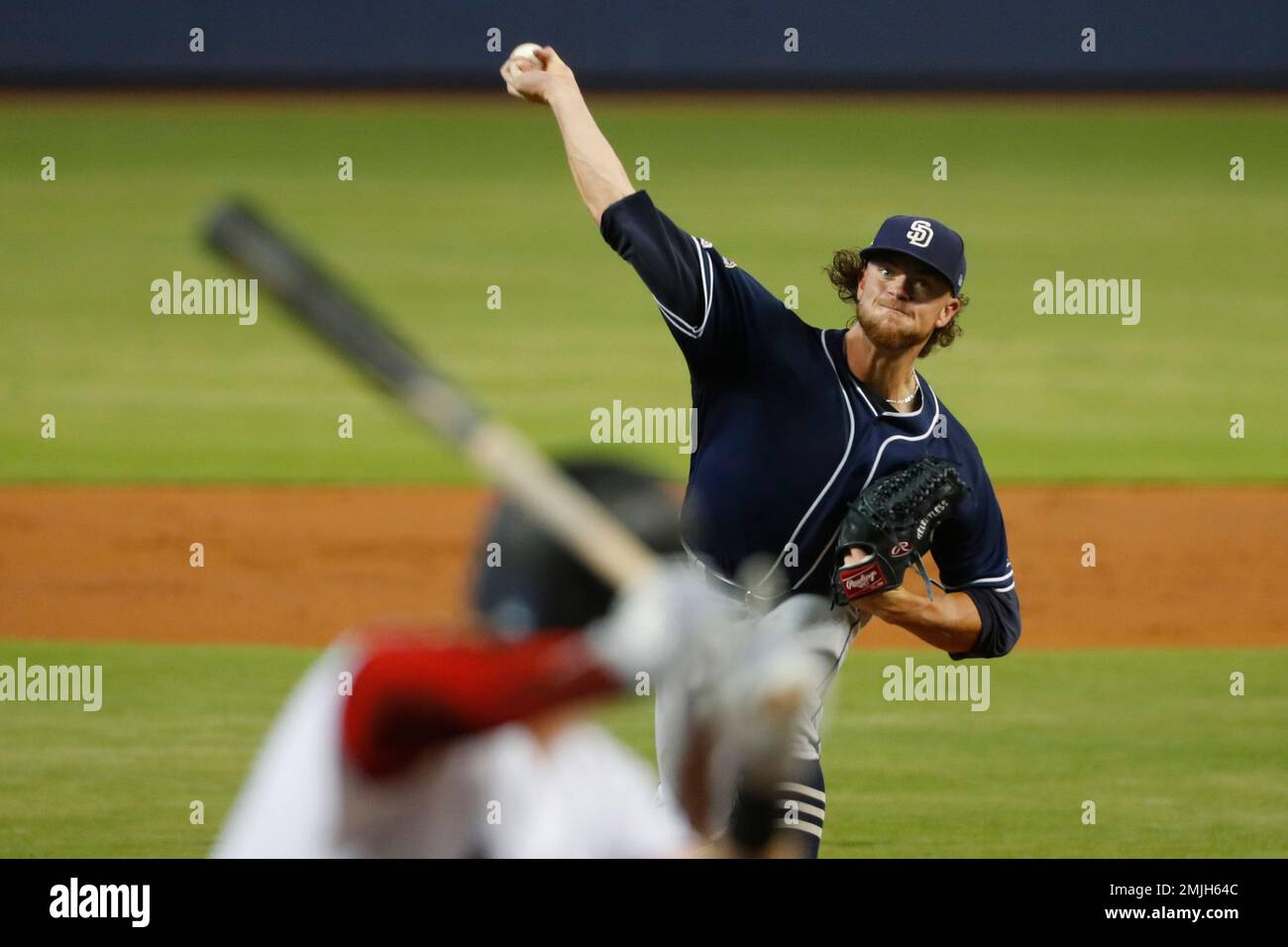 San Diego Padres' Chris Paddack pitches to Miami Marlins' Garrett ...