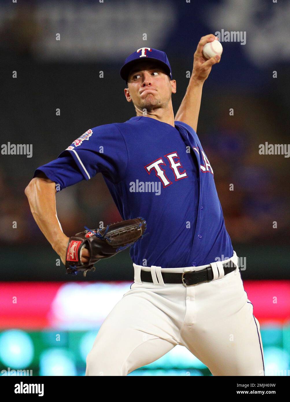 Texas Rangers relief pitcher Brett Martin (59) works the eighth inning ...