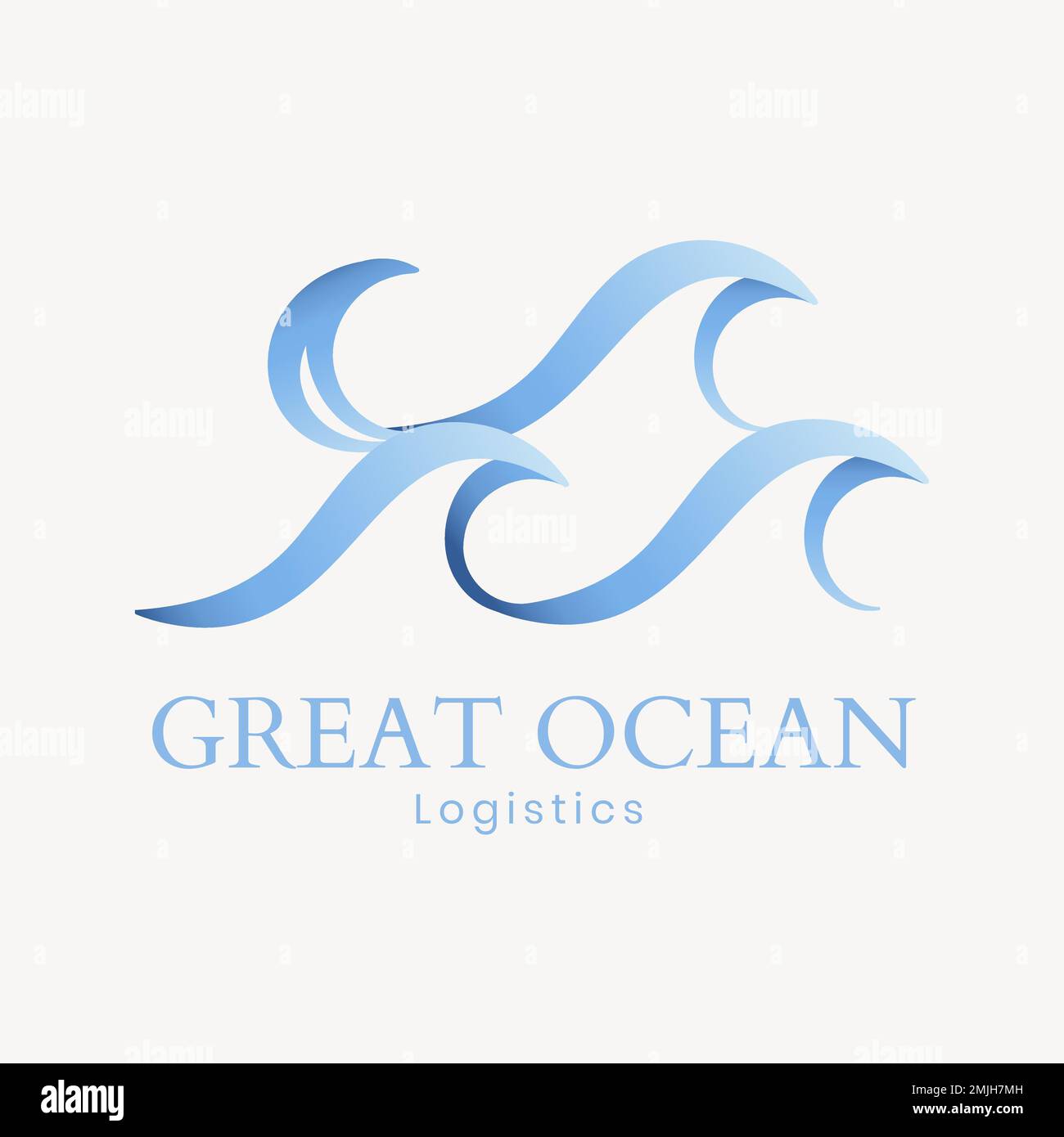 Ocean wave logo template, water business, animated graphic vector Stock ...
