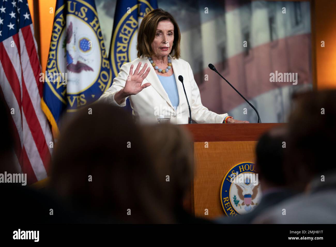 Speaker of the House Nancy Pelosi, D-Calif., holds a news conference on Capitol Hill in ...