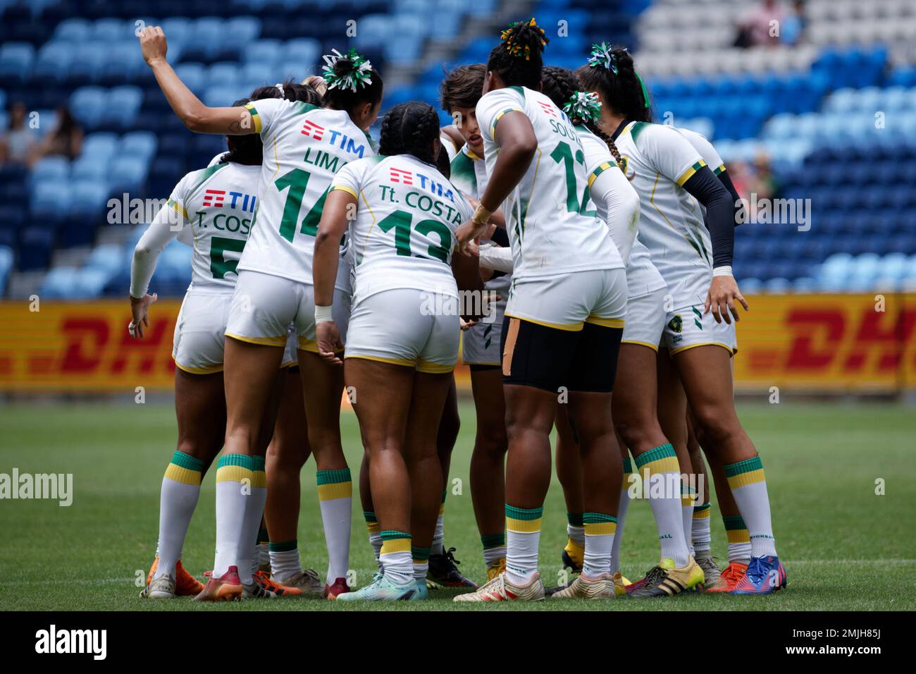 Sydney, Australia. 27th Jan 2023. Brazilian players huddle together ...