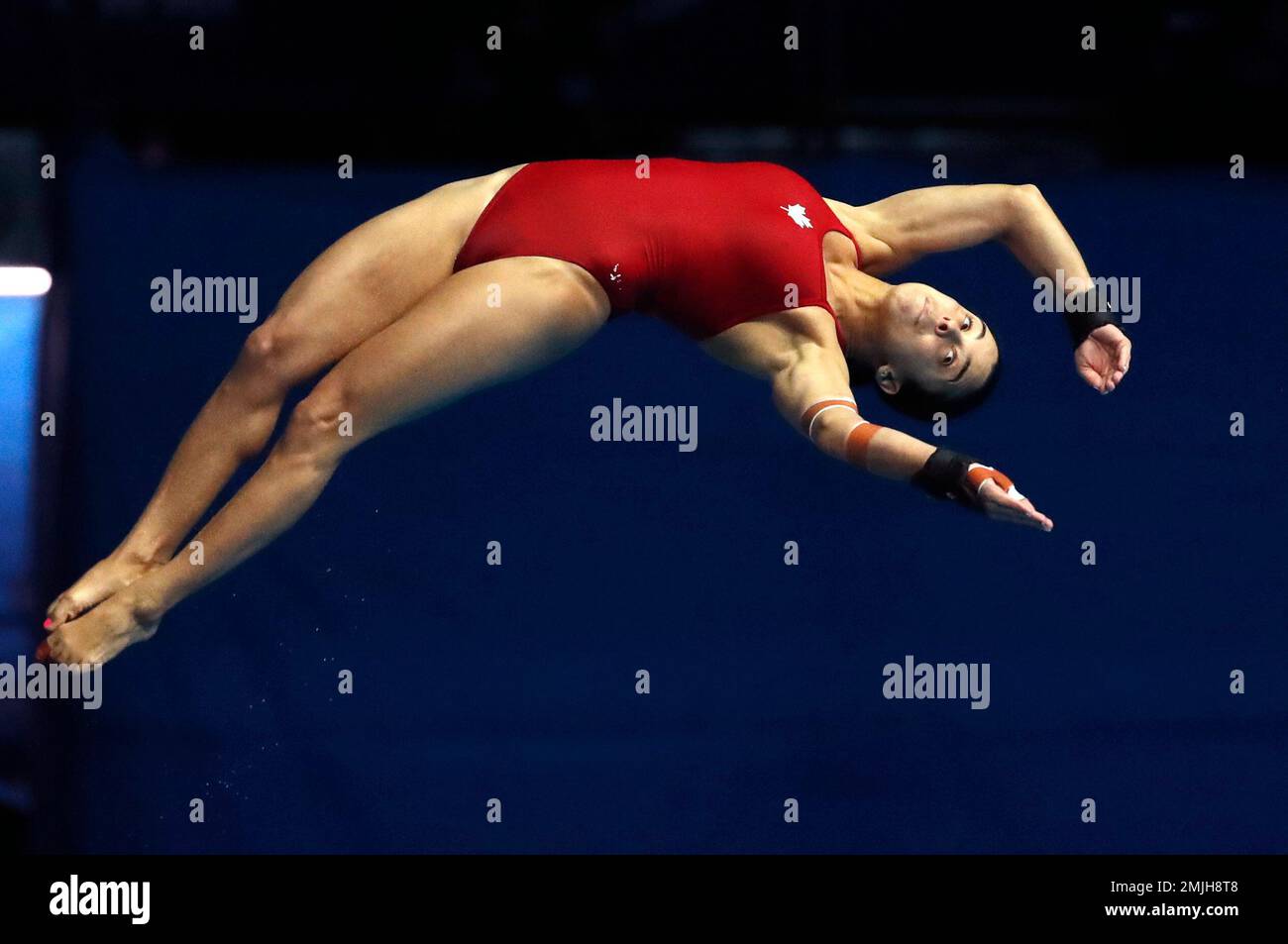 Canada's Meaghan Benfeito performs in the women's 10m platform diving ...