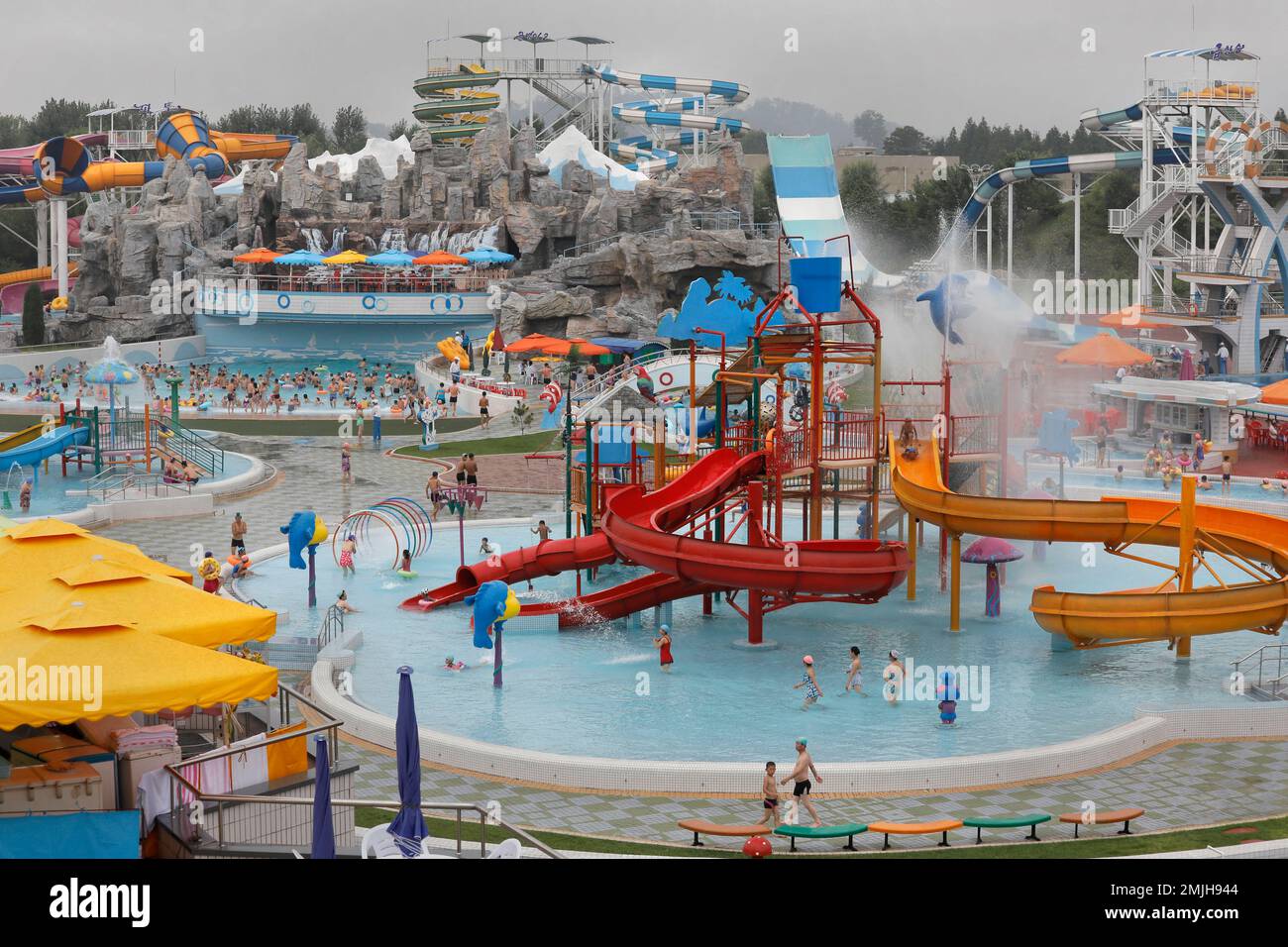 North Koreans play at Munsu Waterpark in Pyongyang, North Korea ...