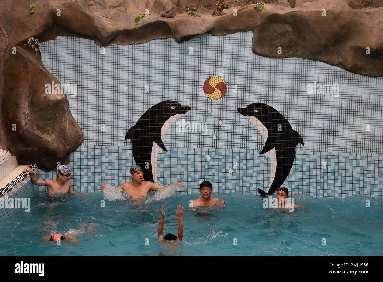 North Koreans play at Munsu Waterpark in Pyongyang, North Korea ...
